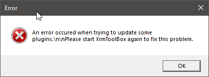 Error when trying to restart after update · Issue #754 · MscrmTools/XrmToolBox · GitHub