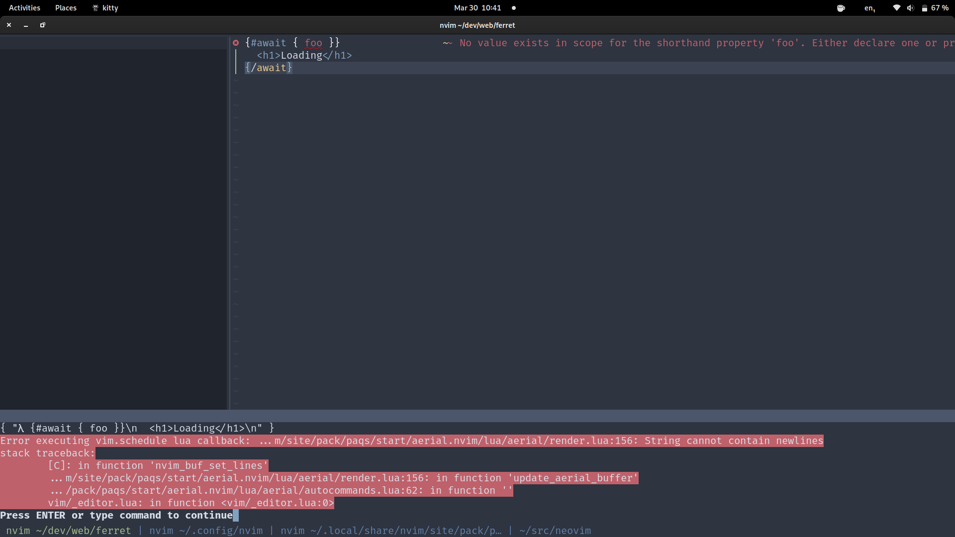 Error with symbol containing newlines · Issue #73 · stevearc/aerial.nvim · GitHub