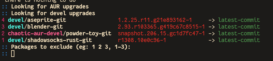 Exclude devel for some repos · Issue #224 · Morganamilo/paru · GitHub