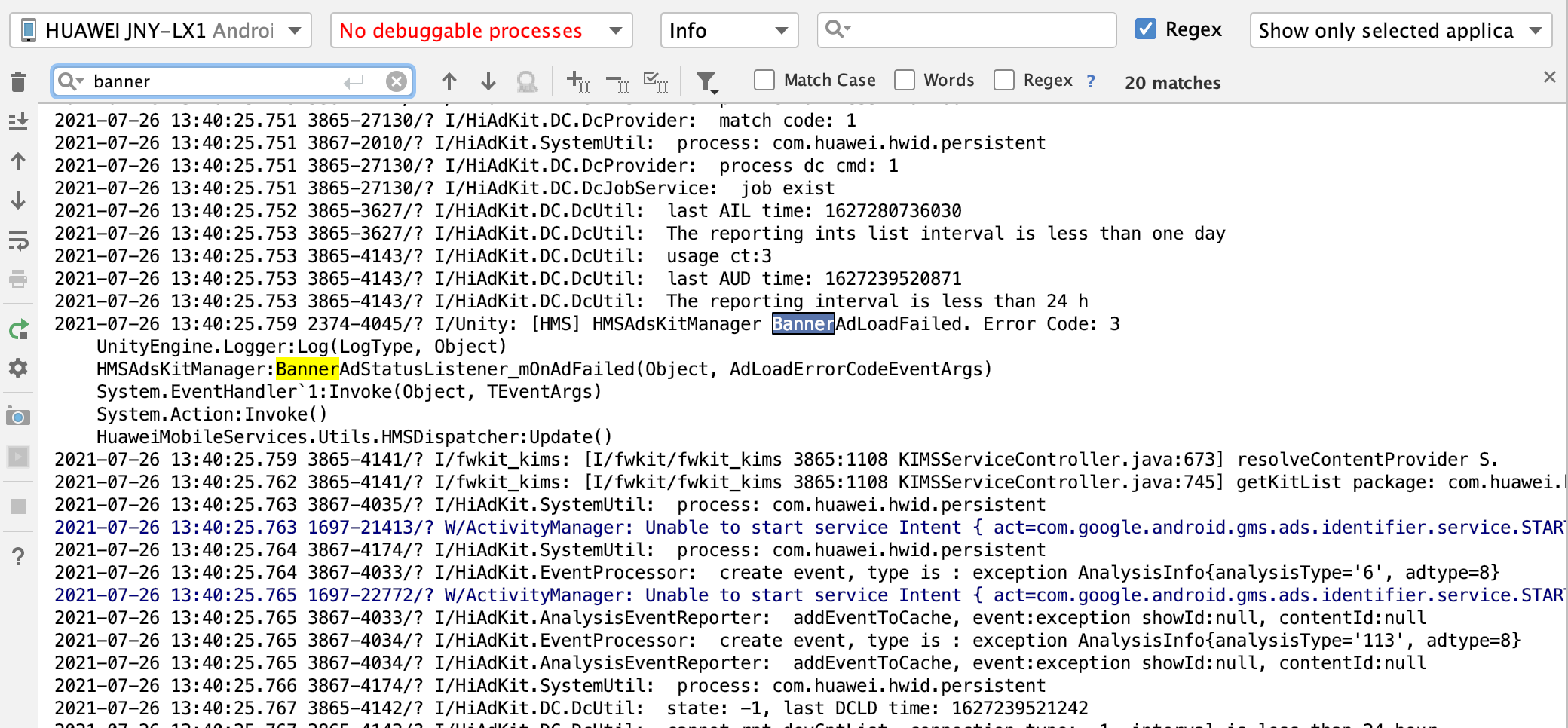BannerAdLoadFailed. Error Code: 3 · Issue #159 · EvilMindDevs/hms-unity-plugin · GitHub