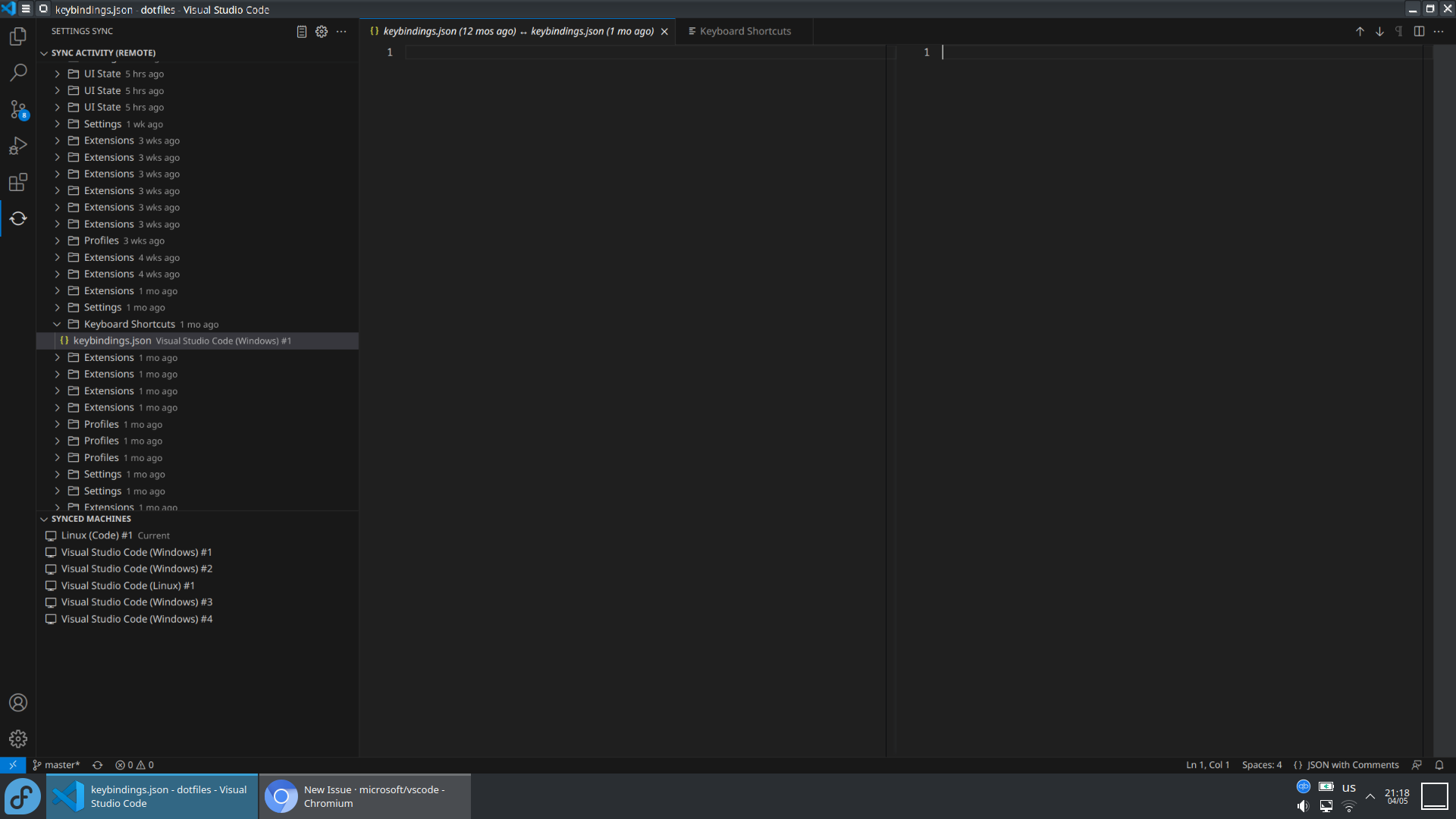 All custom Keyboard shortcuts are gone (even in sync history!) · Issue ...