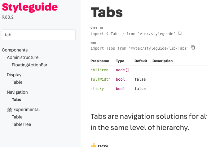 Tabs documentation is wrong · Issue #887 · vtex/styleguide · GitHub