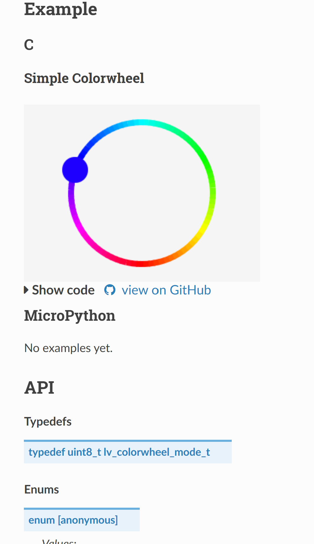 Missing Colorwheel Documentation In Master Branch · Issue 4429 · Lvgllvgl · Github