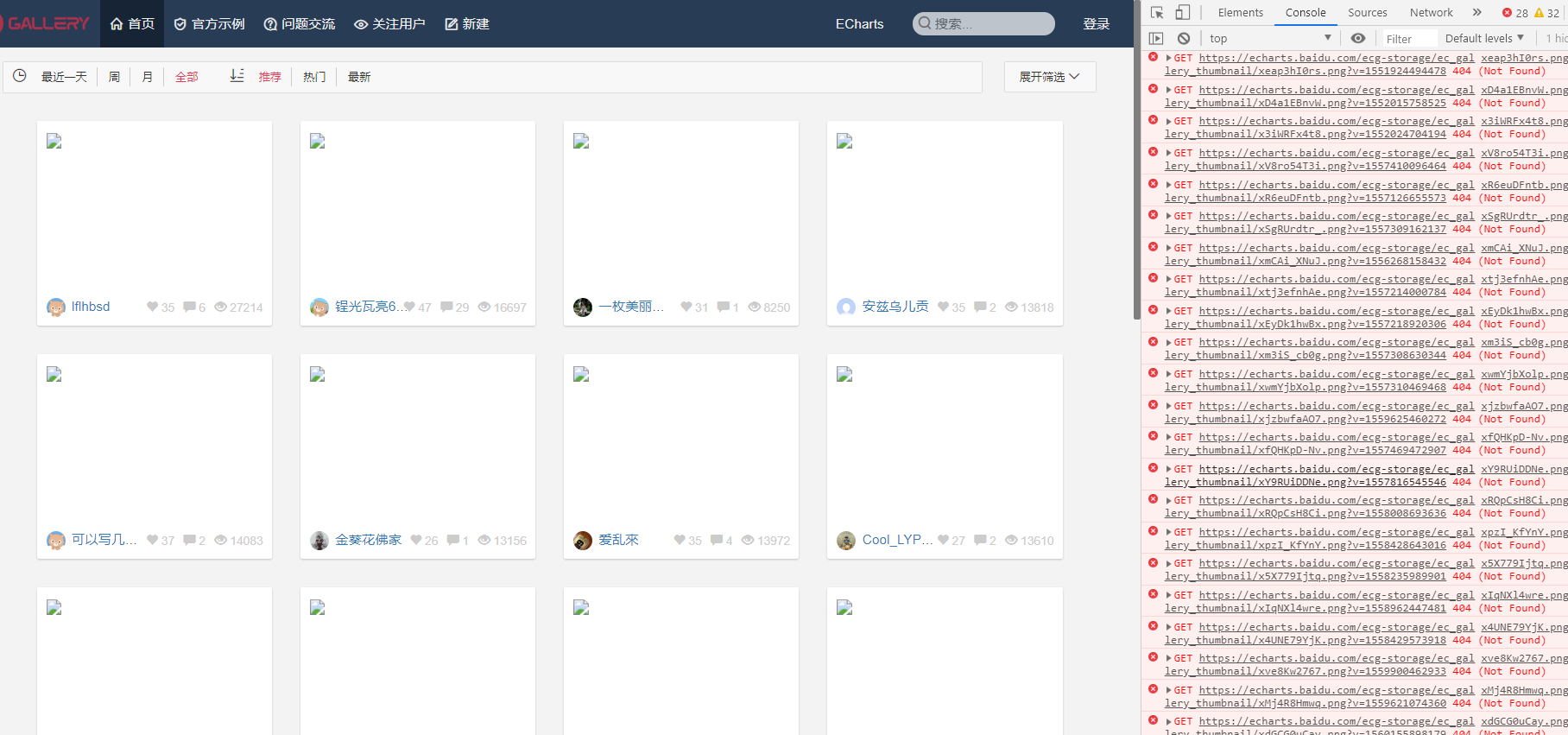 Gallery社区无法正常浏览 · Issue #10672 · apache/echarts · GitHub
