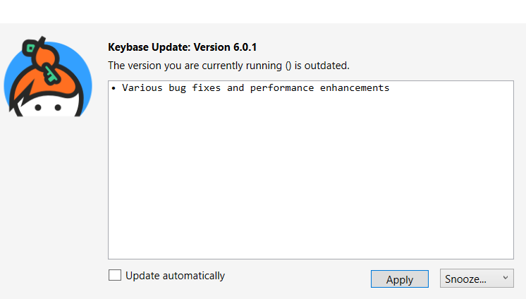 Keybase client keeps offering update to same version · Issue #25075 · keybase/client · GitHub