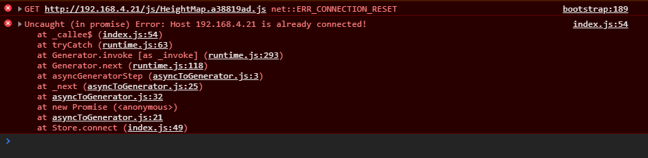 3.2.0-b1+2 : ERR_CONNECTION_RESET When connected from two sessions or plugins enabled · Issue ...