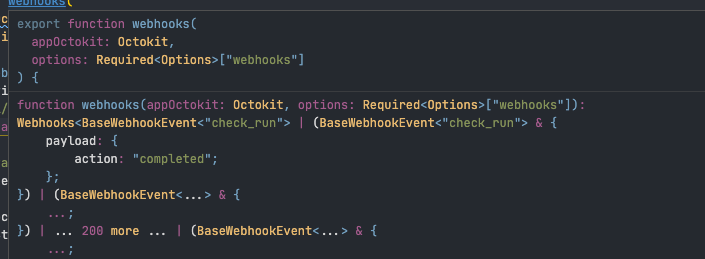 Typescript Build Error Return Type Of Exported Function Has Or Is Using Name Basewebhookevent