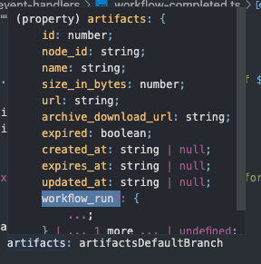 `context.octokit.` returns an incomplete type for `artifacts[]` · Issue #1723 · probot/probot ...