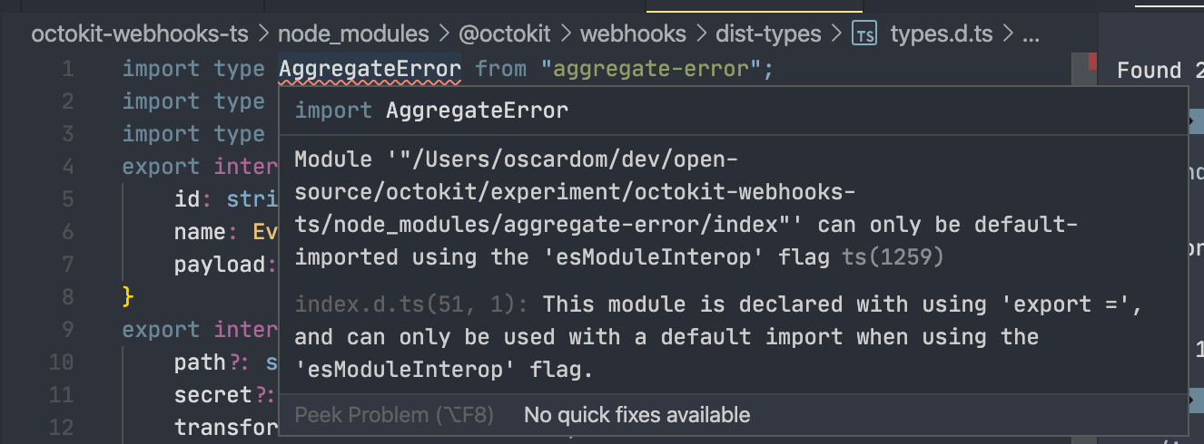 [TypeScript] v7.11.2 has a hard requirement on specific TS configs · Issue #245 · octokit ...