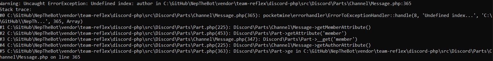 Bot Crashing Sometimes Cuz Message Getmemberattribute · Issue 604 · Discord Php Discordphp