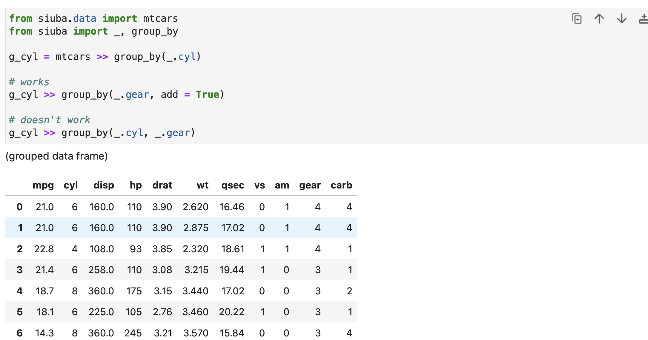 allow group_by to be run on a grouped DataFrame · Issue #256 · machow/siuba · GitHub