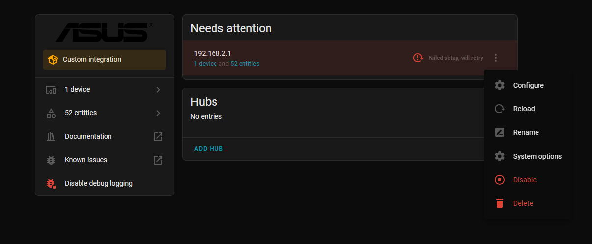 Failed to set up · Issue #694 · Vaskivskyi/ha-asusrouter · GitHub