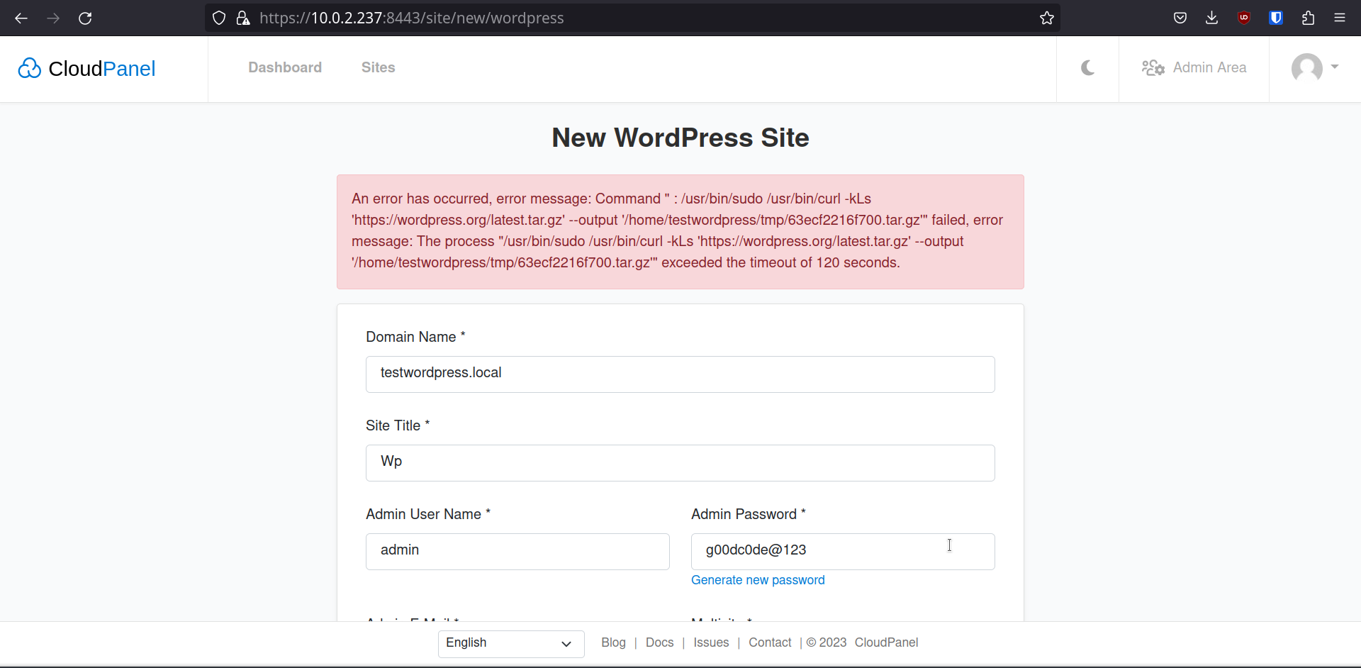 Cloudpanel Running On Debian 11 Arm64 Gives Errors While Installing Wordpress · Issue 232