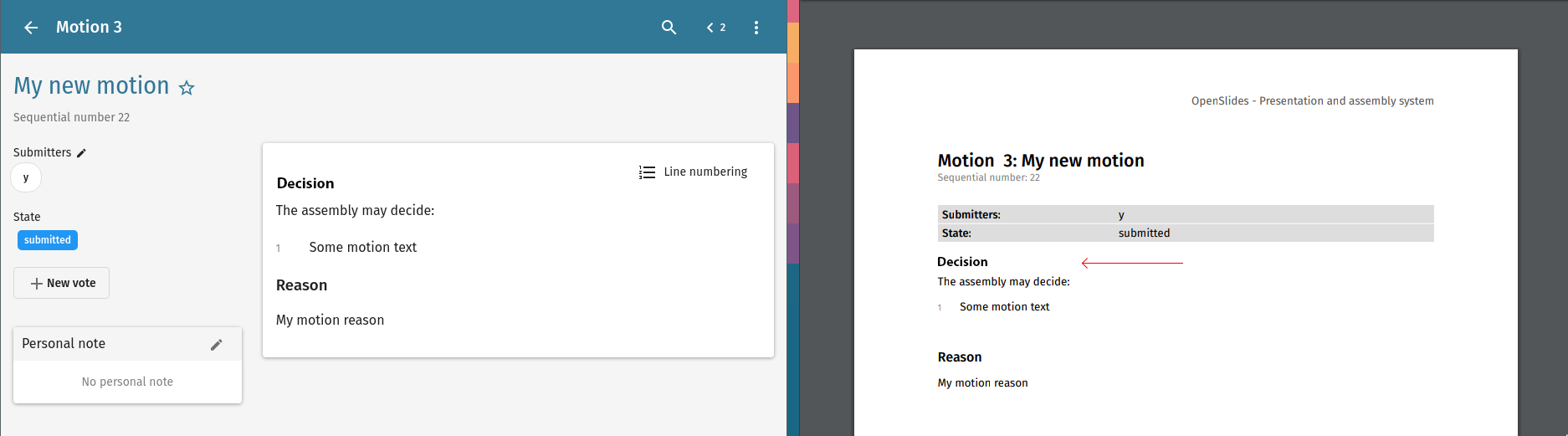 Missing title "Decision" in exported motion PDF · Issue #5364 · OpenSlides/OpenSlides · GitHub