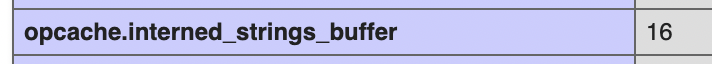 opcache.interned_strings_buffer either has no effect or opcache_get_status() / phpinfo() is ...