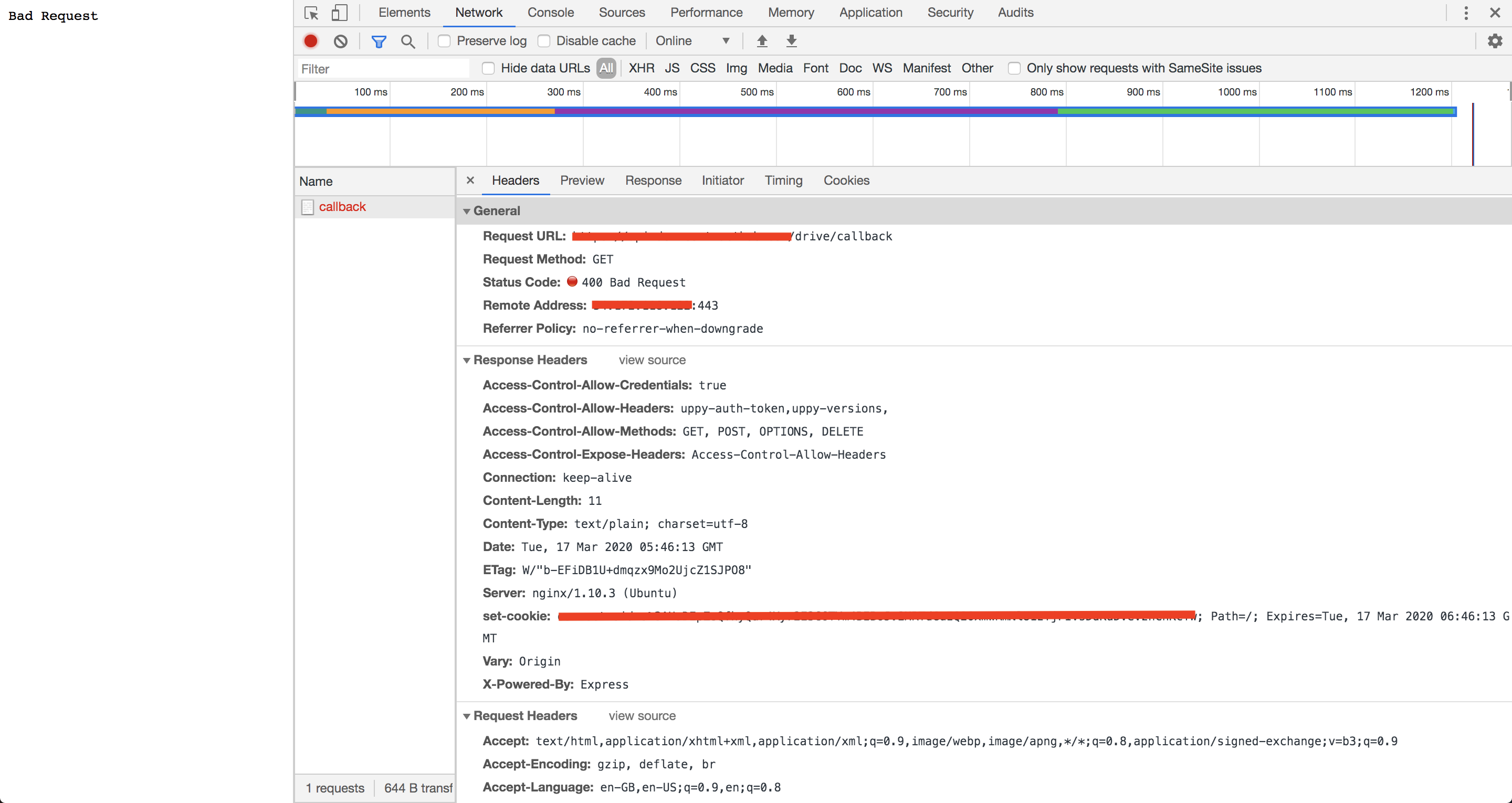 Google drive callback url triggers 400 bad request error · Issue #2142 · transloadit/uppy · GitHub
