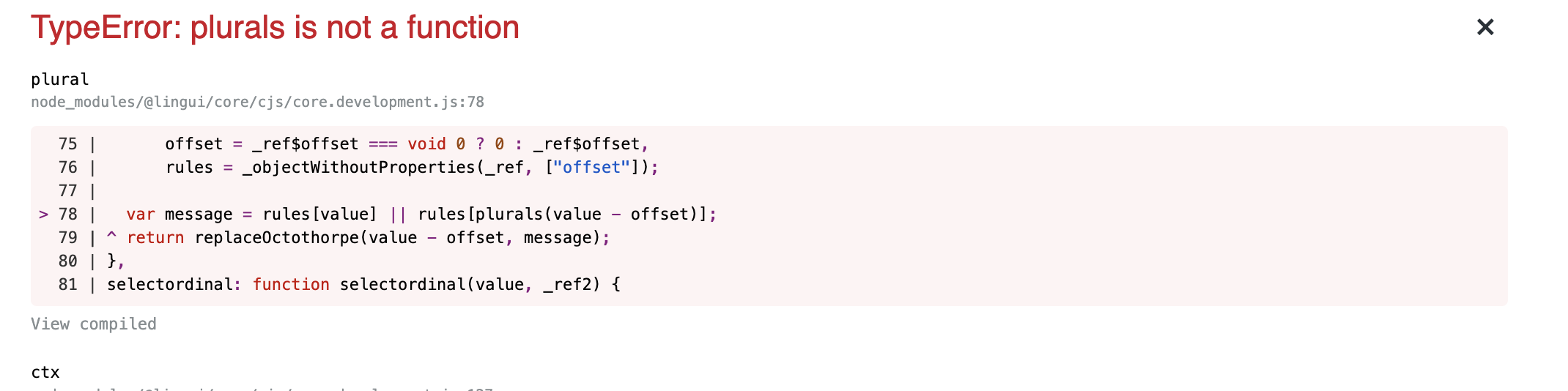 [bug][v3 Next] Plurals Is Not A Function · Issue 705 · Lingui Js Lingui · Github