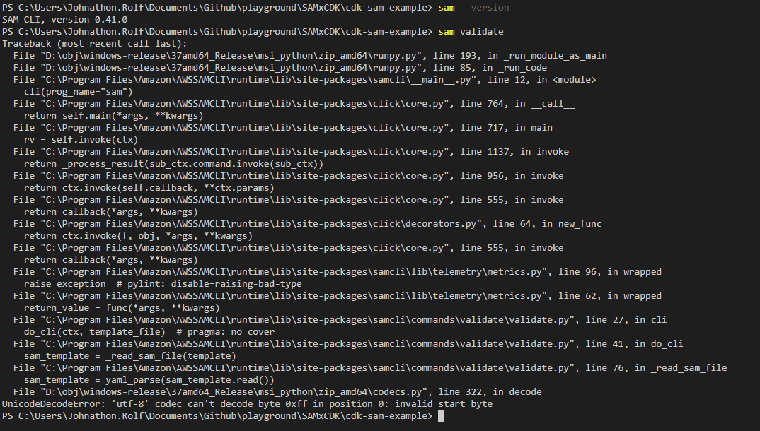 sam validate fails if cf template was created with cdk · Issue #1628 ... sam validate fails if cf template was created with cdk · Issue #1628 ...