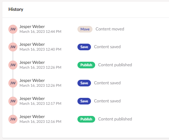 AuditType.Sort not tracked on sorted nodes · Issue #13977 · umbraco/Umbraco-CMS · GitHub