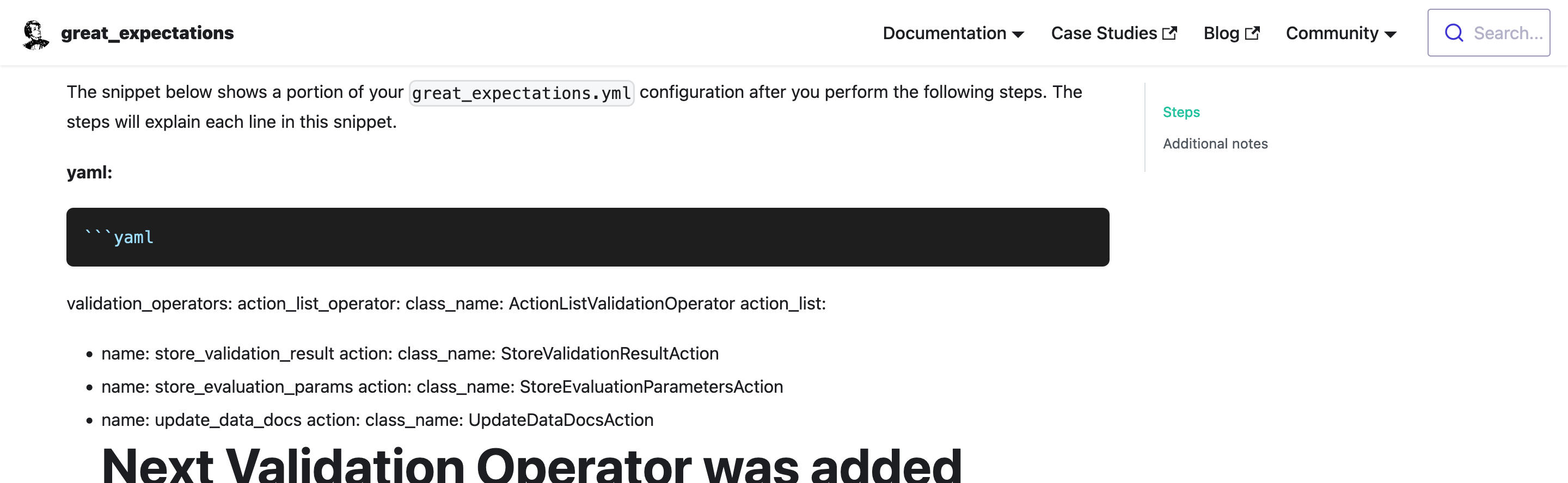 [DOCS] fix How to add a Validation Operator yaml snippets · Issue #3456 · great-expectations ...