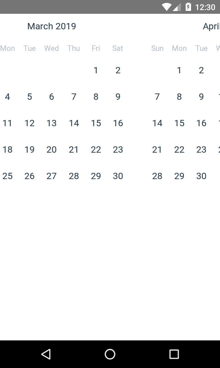 Horizontal scroll in Calendarlist calendarWidth · Issue #732 · wix/react-native-calendars · GitHub