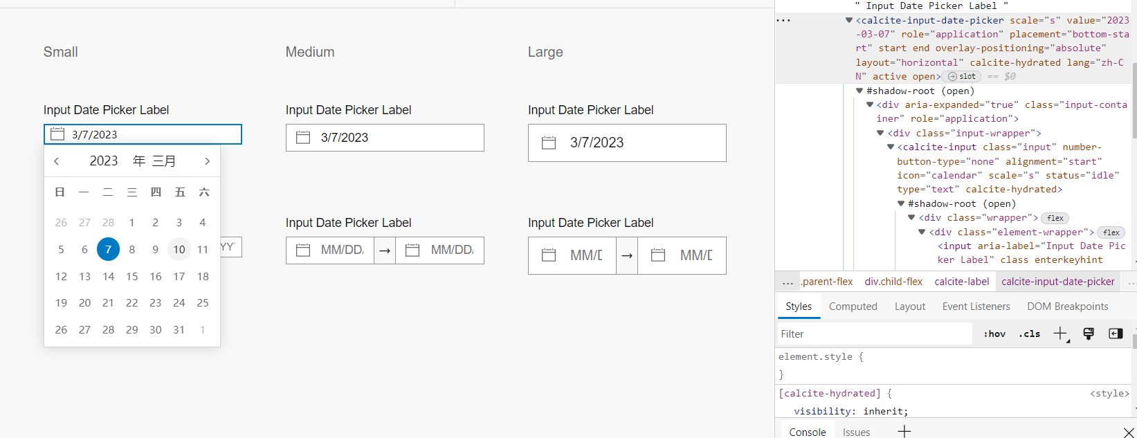 Input-date-picker: Incorrect date separator appearing for "it-CH", incorrect date appearing for ...