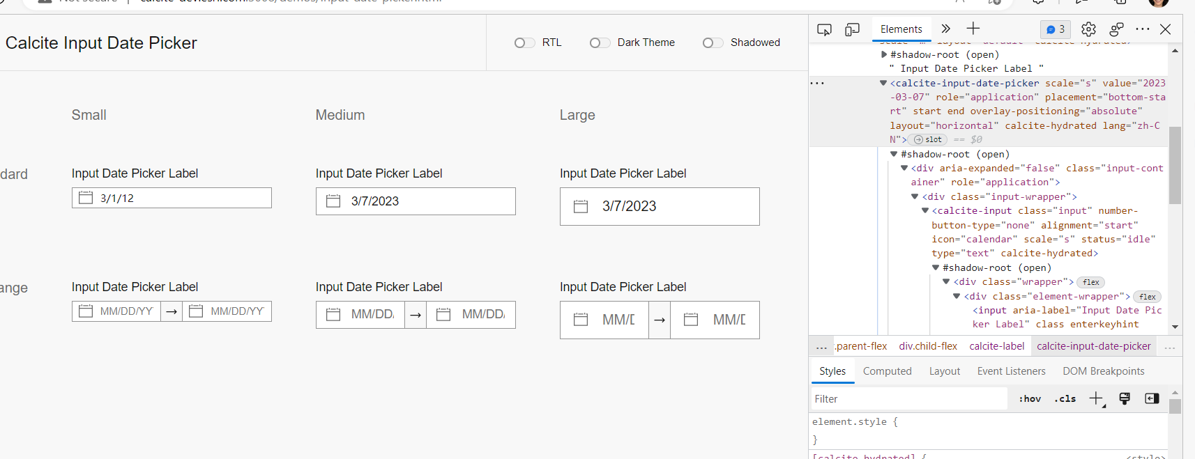 Input-date-picker: Incorrect date separator appearing for "it-CH", incorrect date appearing for ...