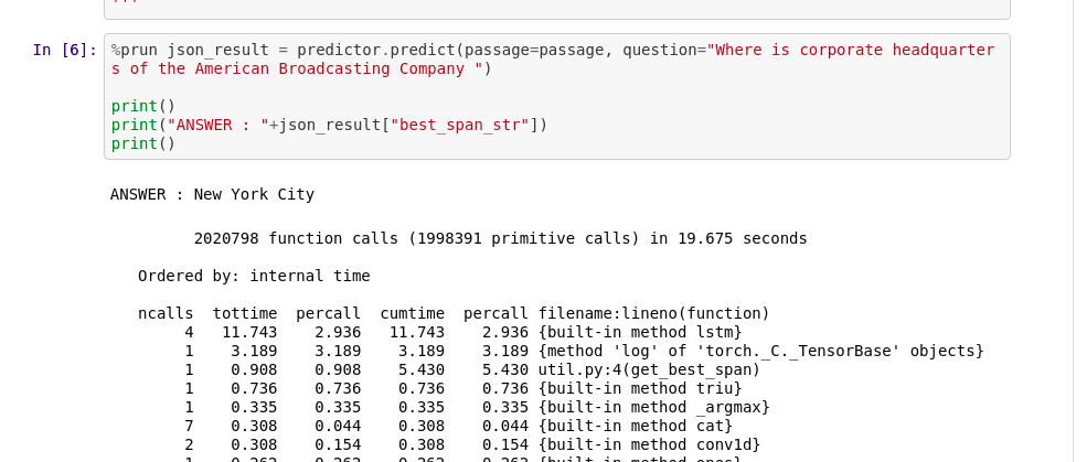 Time taken to answer a reading comprehension question (BiDAF) · Issue #2571 · allenai/allennlp ...