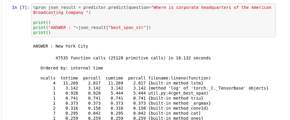 Time taken to answer a reading comprehension question (BiDAF) · Issue #2571 · allenai/allennlp ...