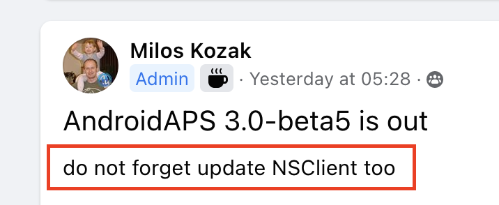 [AAPS3.0_beta5] NSClient - No Plot on Main Screen · Issue #881 · nightscout/AndroidAPS · GitHub