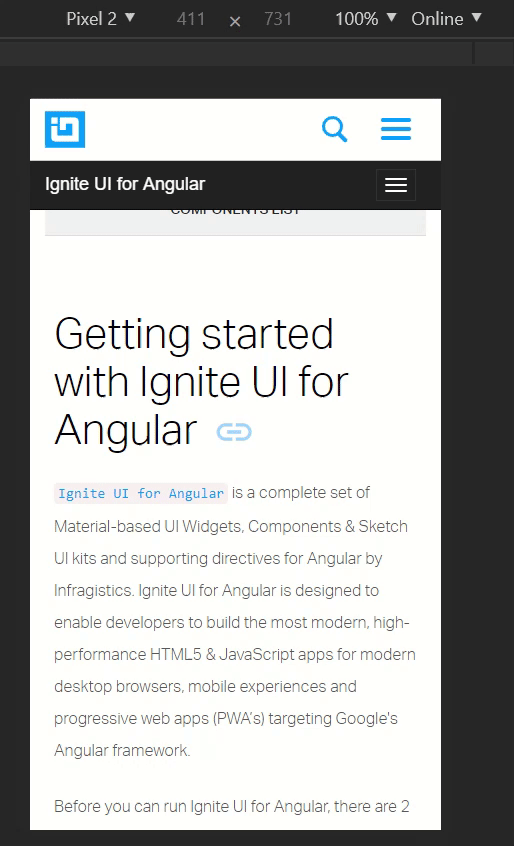 Site mobile menu is missing · Issue #905 · IgniteUI/igniteui-angular-samples · GitHub