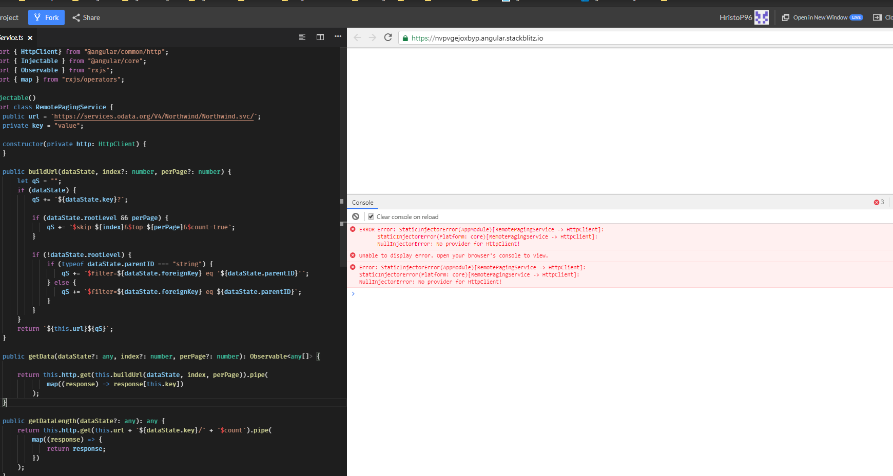 Hierarchical Grid Remote Paging Sample Throws Error In Stackblitz · Issue 1277 · Igniteui