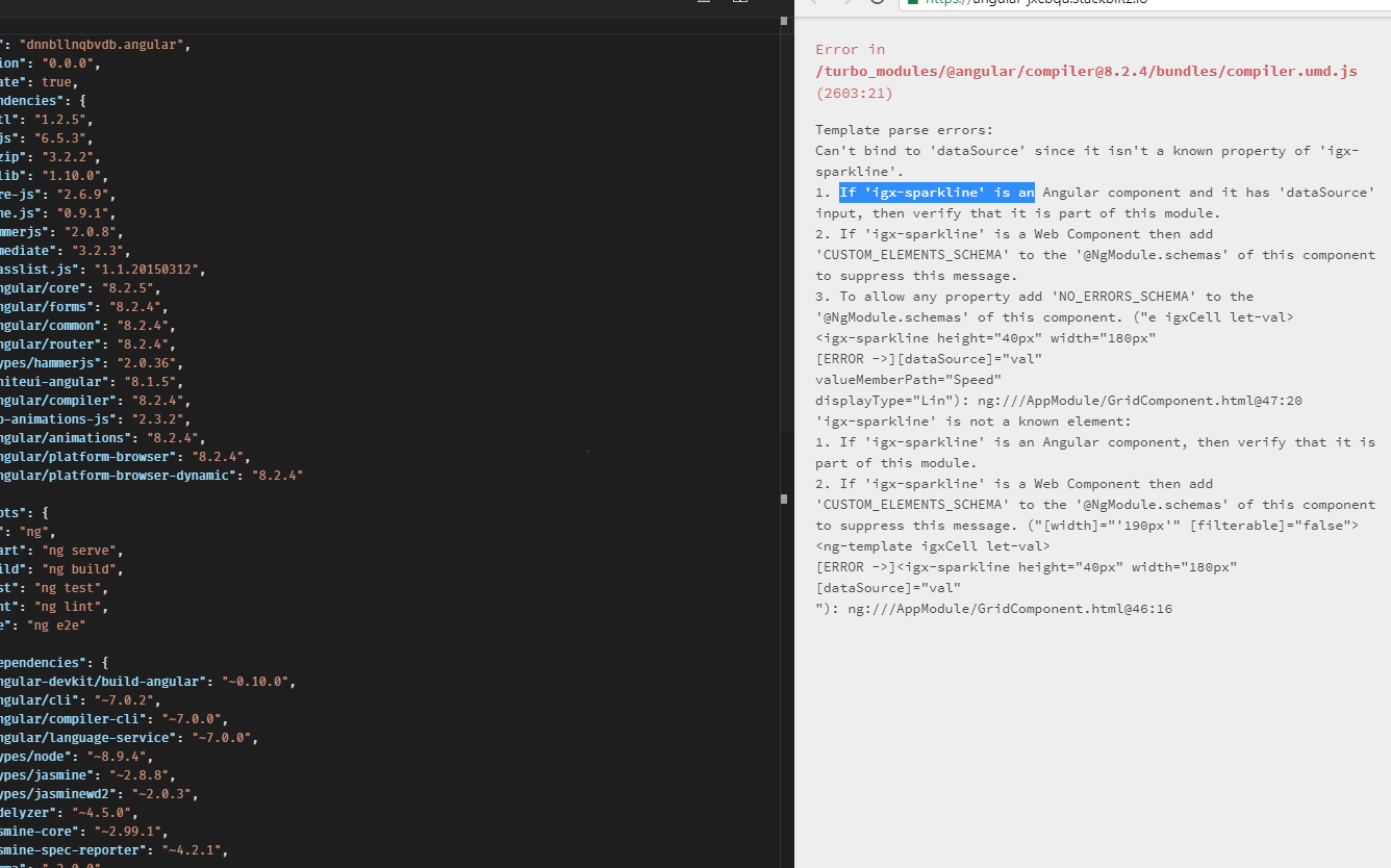 Missing Sparkline Modules In Config Generatorsvnext · Issue 1463 · Igniteuiigniteui Angular 