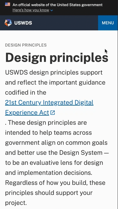 USWDS - Feature: Don't close nav until new page loads · Issue #5059 ...