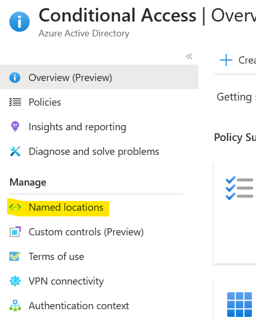 Page to edit named locations (for the IPv6 support rollout) refers non-existant menu item ...