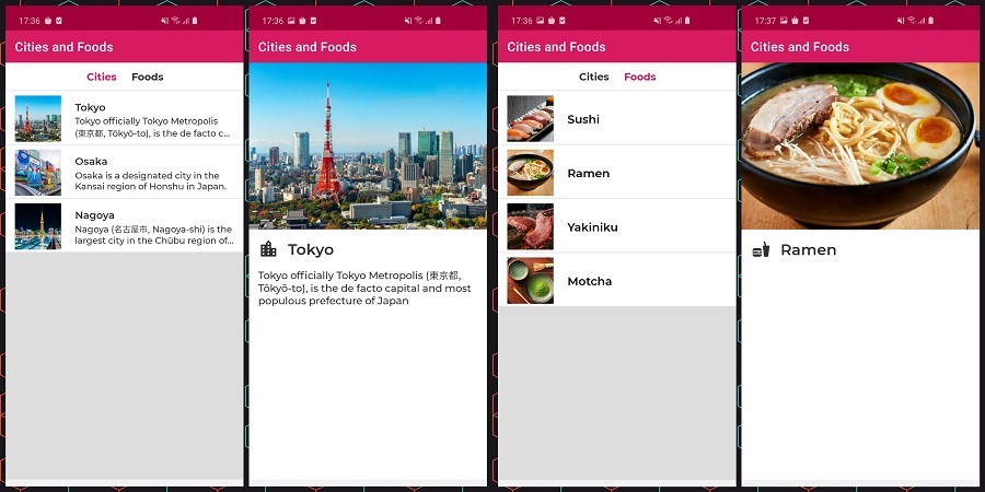 GitHub - CagatayKolus/CitiesAndFoods: An android application which uses NPoint API for listing ...
