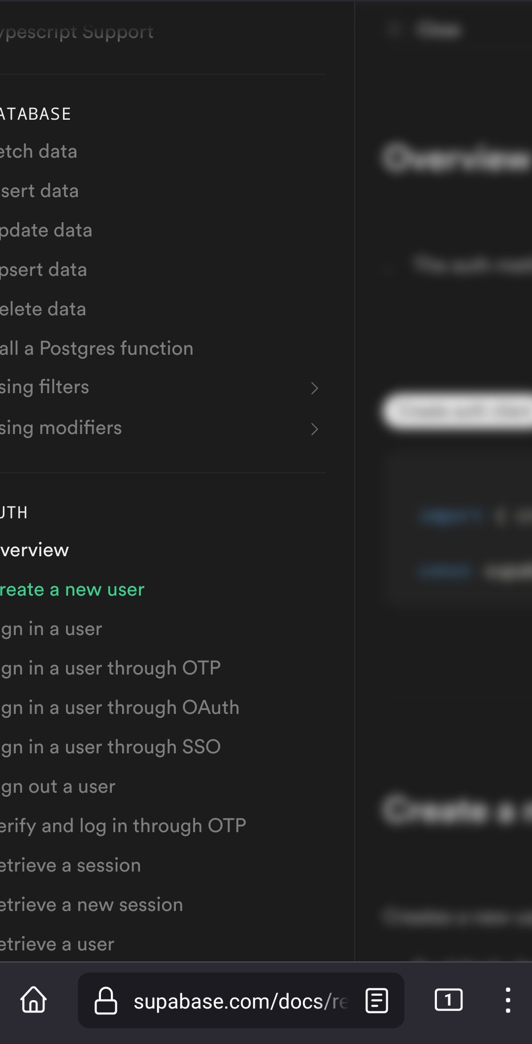 On the mobile documentation site, the menu doesn't always close after tapping on an item · Issue ...