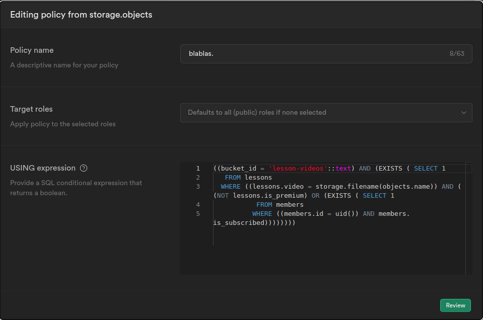 Policy from storage.objects can't access table in public schema · Issue #12098 · supabase ...