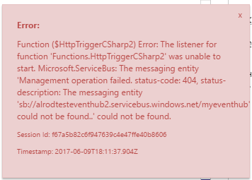 EventHub connection string verification for namespace level policy ...