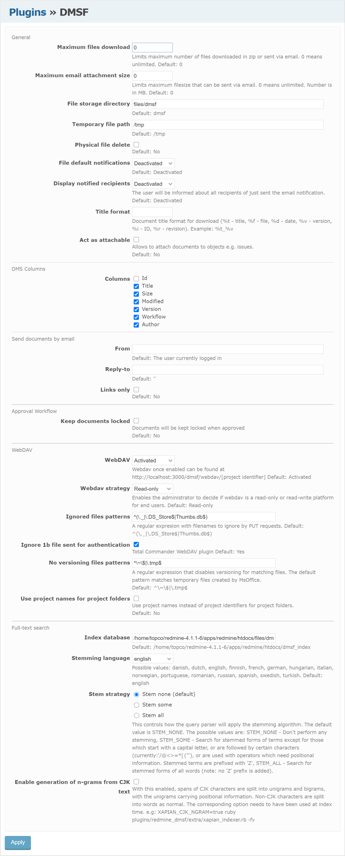 500 Internal error when press the DMS Modules · Issue #1198 · danmunn/redmine_dmsf · GitHub