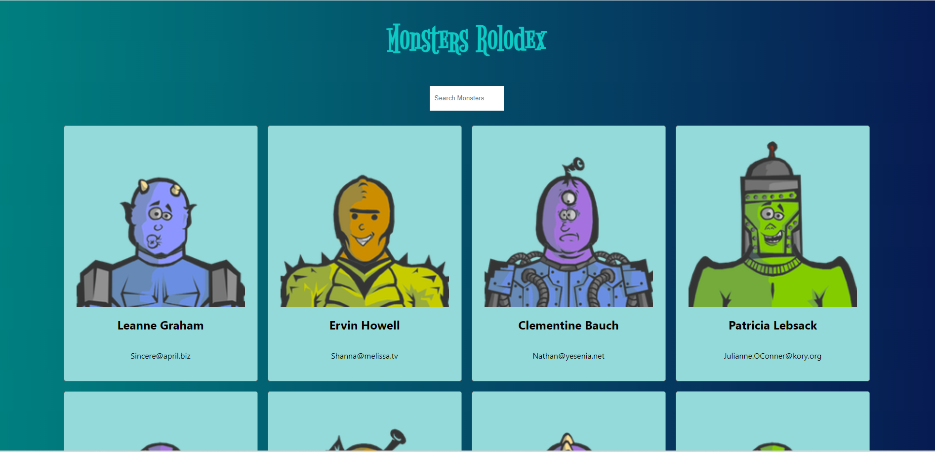 GitHub - MangeshIpper/MonsterRolodex-FunctionComponents: It is a react ...