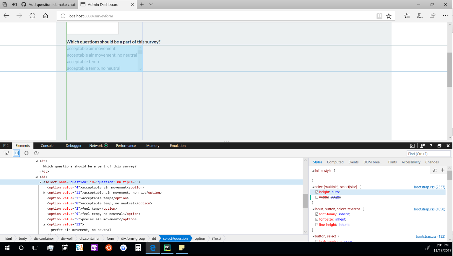 Add question id, make choice window bigger, put options in right order · Issue #14 · erdl/survey ...