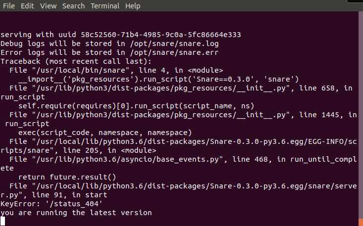 Trouble Setting Up Snare · Issue 170 · Mushorgsnare · Github