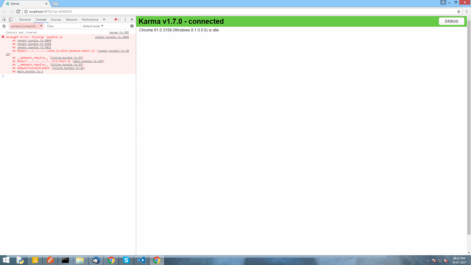 Cannot Run Ng Test Jasmine Missing And Karma Does Not Match Any Files · Issue 7051 · Angular