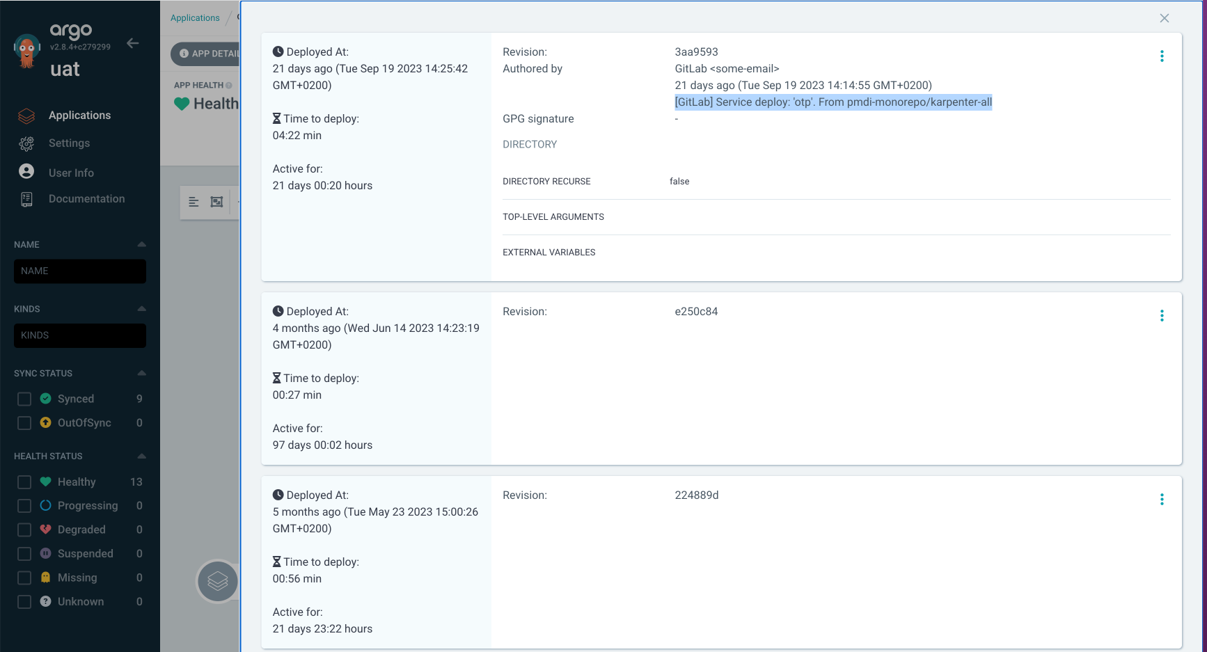 History And Rollback Tab Truncates 65 Character Messages · Issue 15896 · Argoprojargo Cd