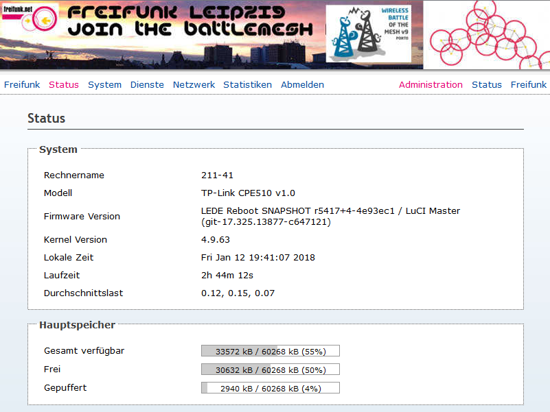 admin-status-overview: show used RAM Memory · Issue #1533 · openwrt/luci · GitHub