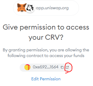 Approval confirmation links to etherscan.io/token/... instead of etherscan.io/contract ...