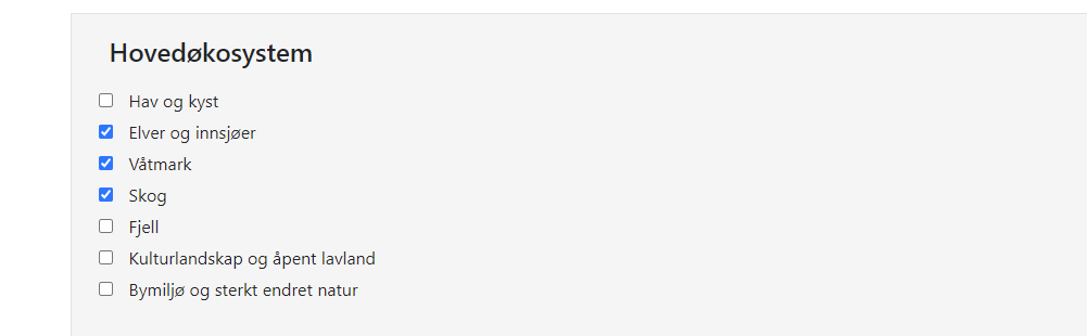 Slette hovedøkosystem · Issue #291 · Artsdatabanken/Fremmedartsbase2023 · GitHub