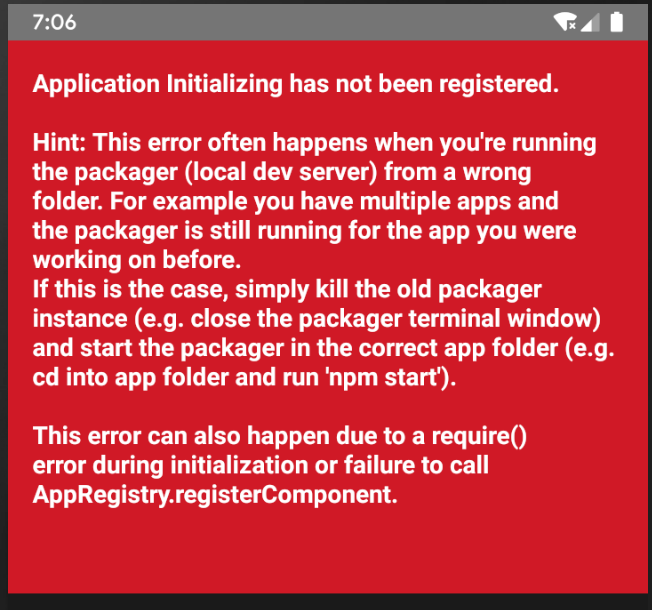 App has not been registered · Issue #646 · software-mansion/react ...