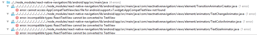 android.support.v7.widget.AppCompatTextView not found · Issue #5392 · wix/react-native ...